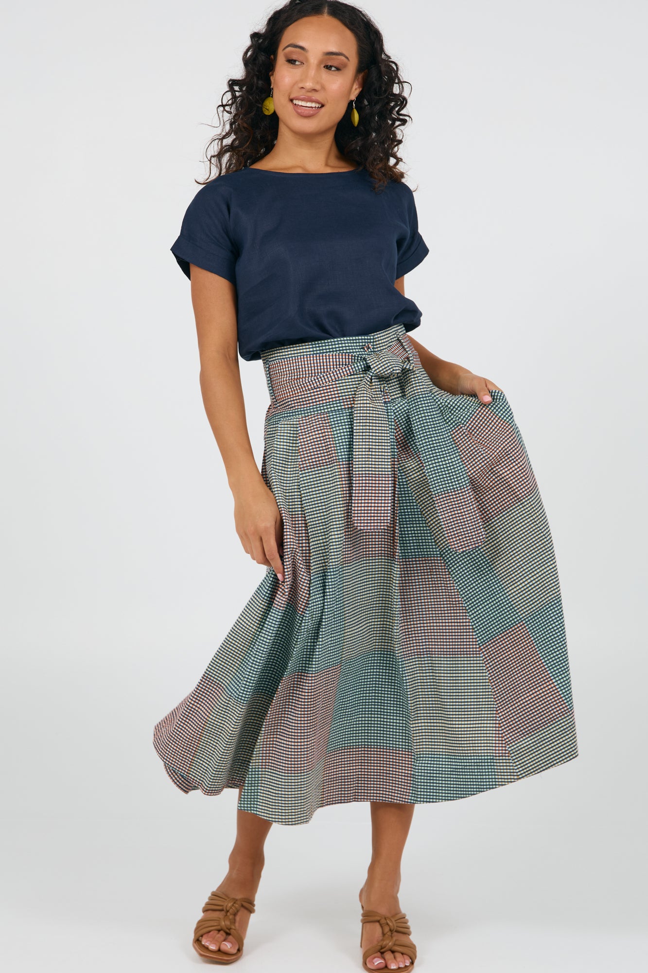 Rhodes Skirt Indian Plaid